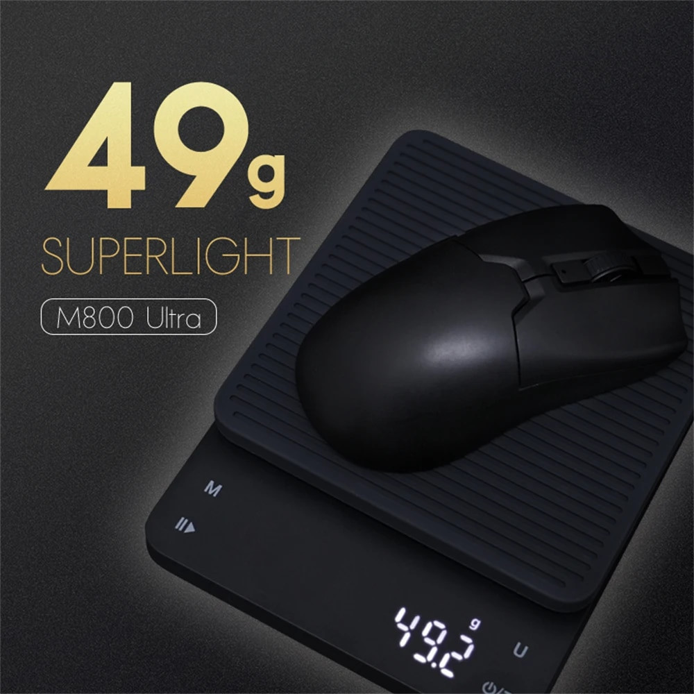 Delux M800 Ultra Lightweight 49g PAW3395 Wireless Bluetooth Tri-Mode ...