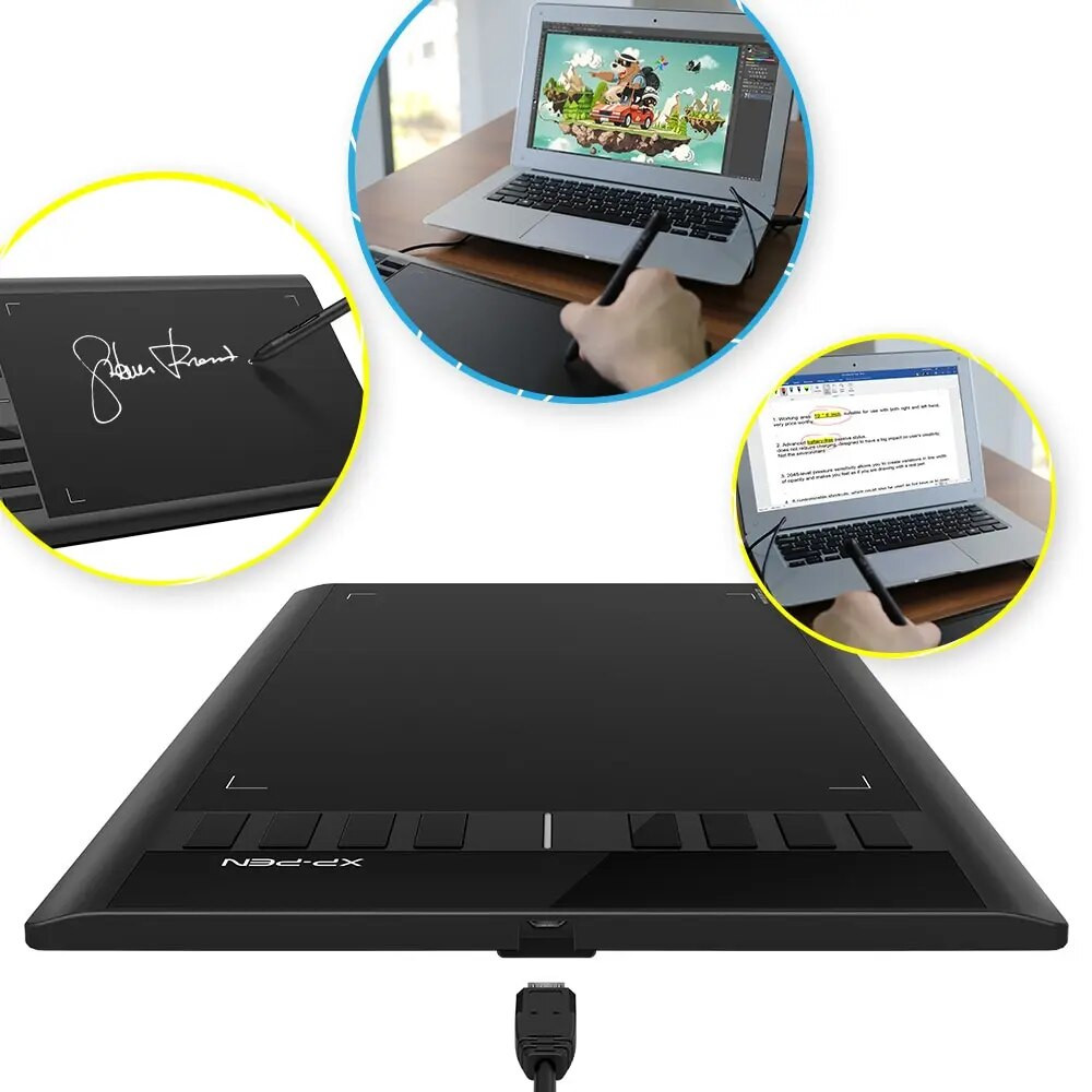 XPPen Drawing Graphics Tablet Star03 with 8 Hot Keys Battery Free 8192 ...