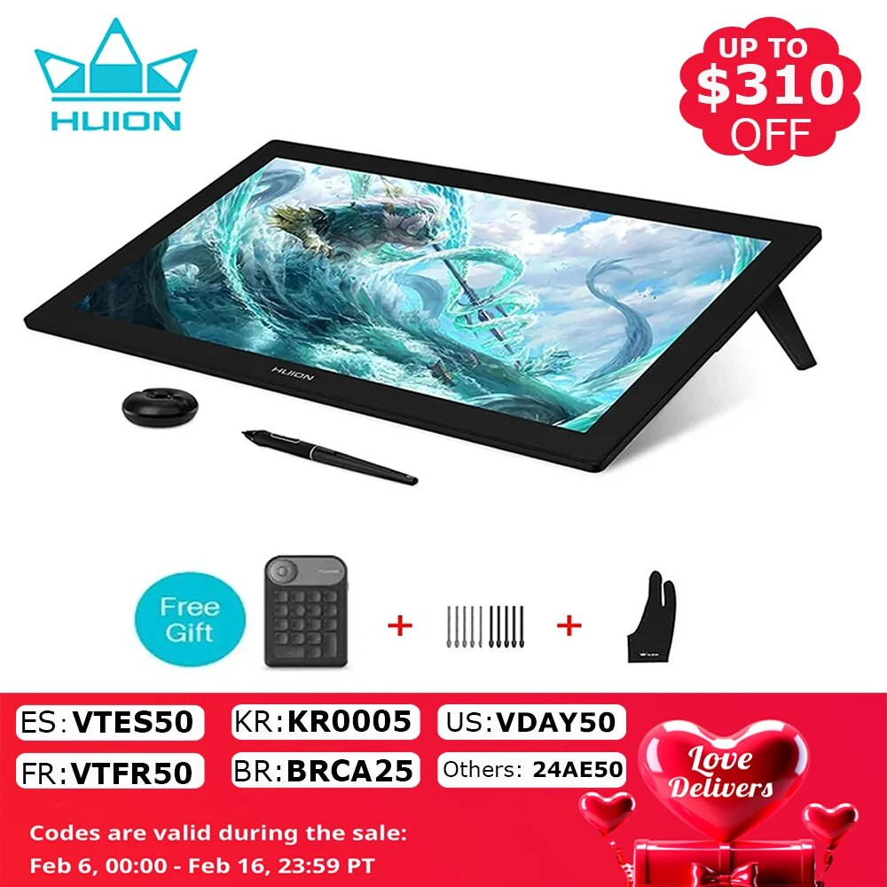 13.3 Inch Graphics Tablet Huion Kamvas Pro 13 Full Laminated Screen 120 ...