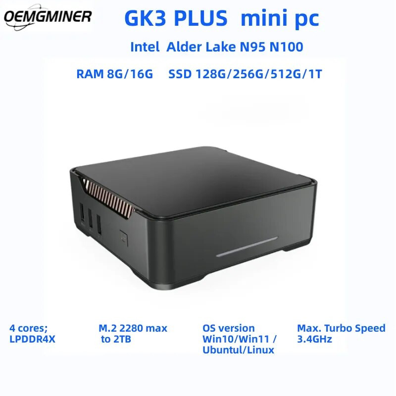 AOC Mini PC N95 MOSS M3 Mini Computer Barebone System Intel N95 ...