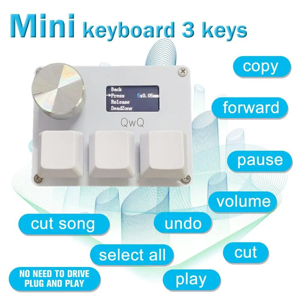 SayoDevice OSU O3C Rapid Trigger Hall Switches Keyboard 3 Key With Knob ...