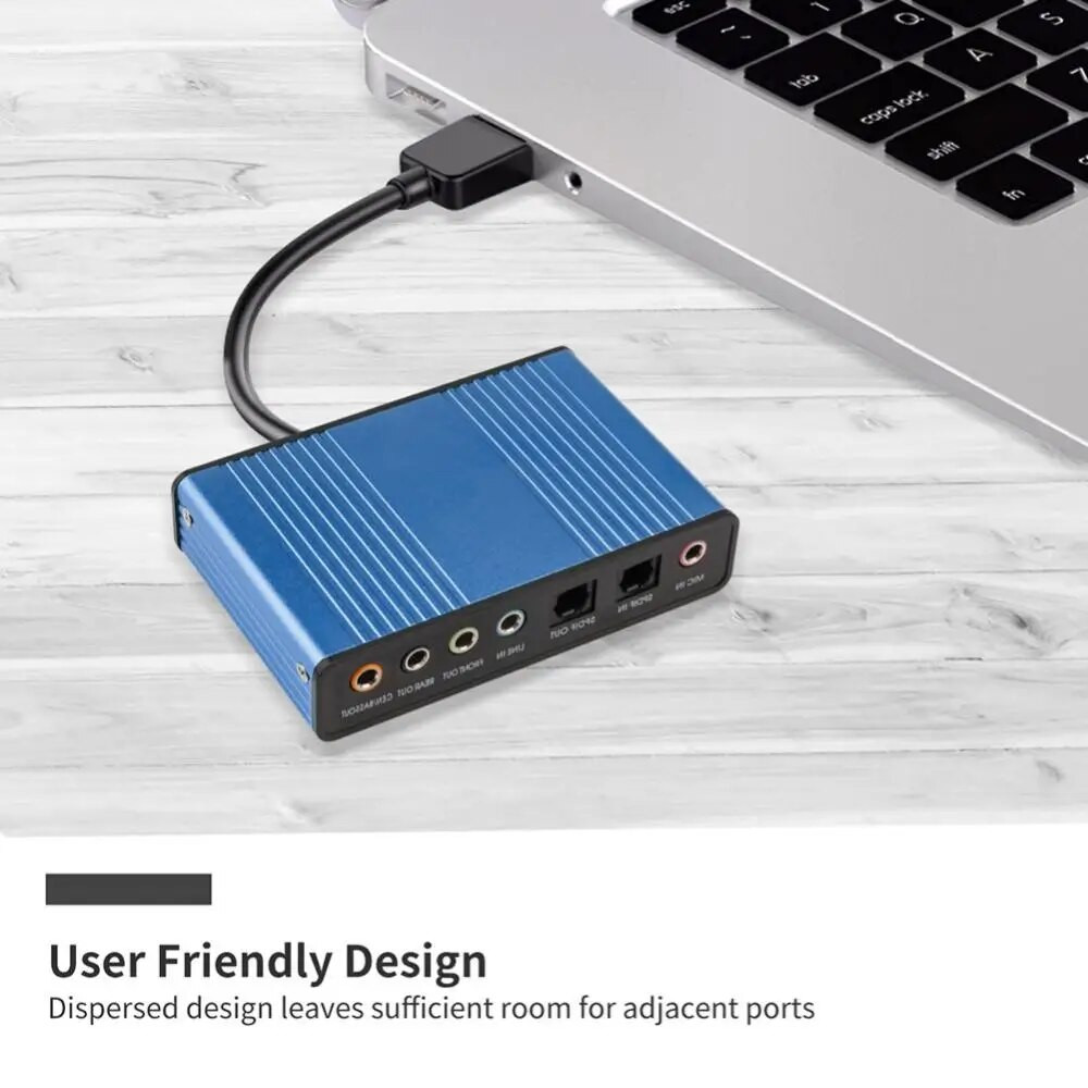 for Laptop Sound Card External New 6 Channel 5.1 Audio USB Optical ...