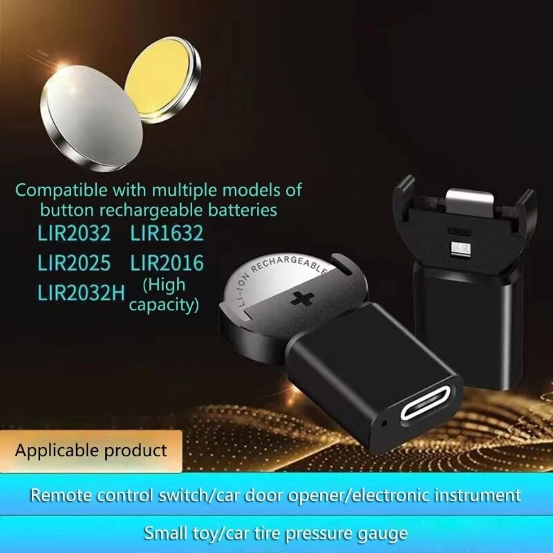 Type-C Plug Li-ion LIR2032 LIR2025 ML2032 ML2025 CR2032 Coin Button ...