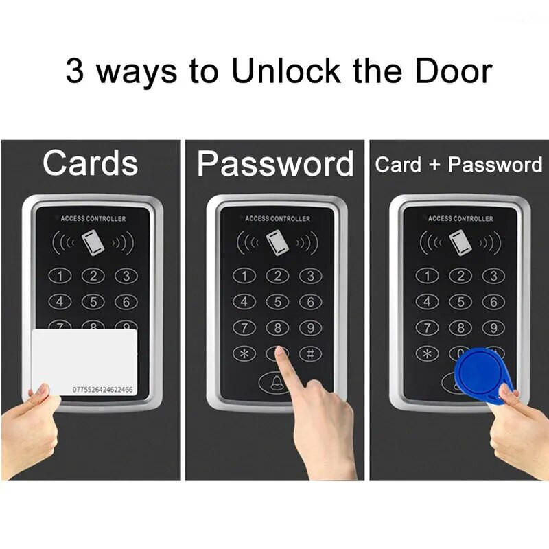 125KHz RFID Access Control Keypad EM Card Reader Support 1000 Users ...