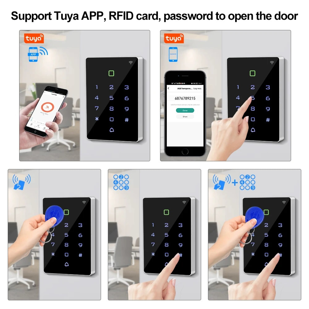 WiFi Tuya APP Door Access Control System Kit Waterproof RFID Keypad ...