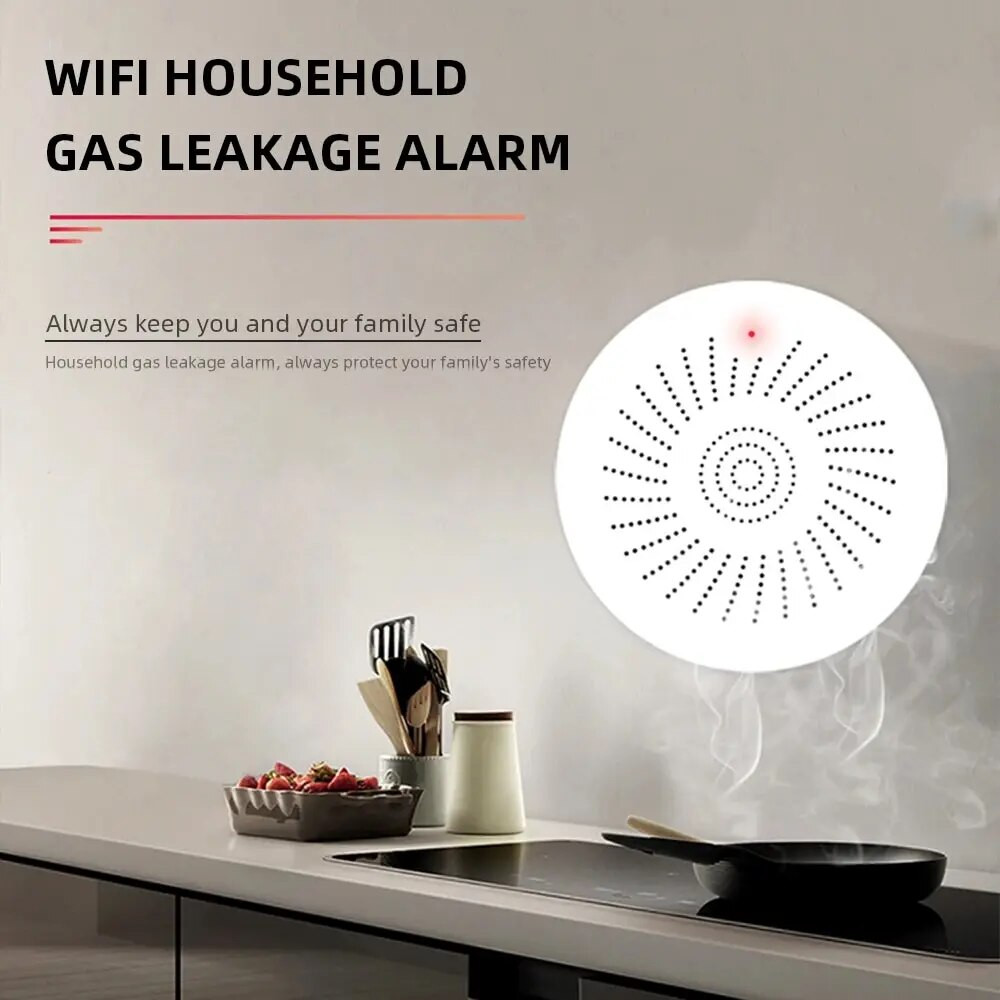 Tuya Smart Home Wifi Natural Gas Sensor Combustible Coal Gas LPG Gas ...