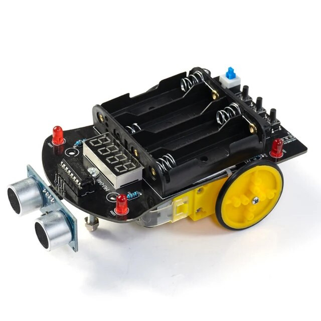 51 MCU smart car ultrasonic obstacle avoidance car tracking ranging ...