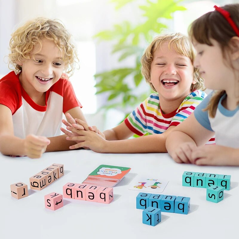 Wooden Word Spelling Game,Alphabet Learning Toy for Preschool Boys and ...