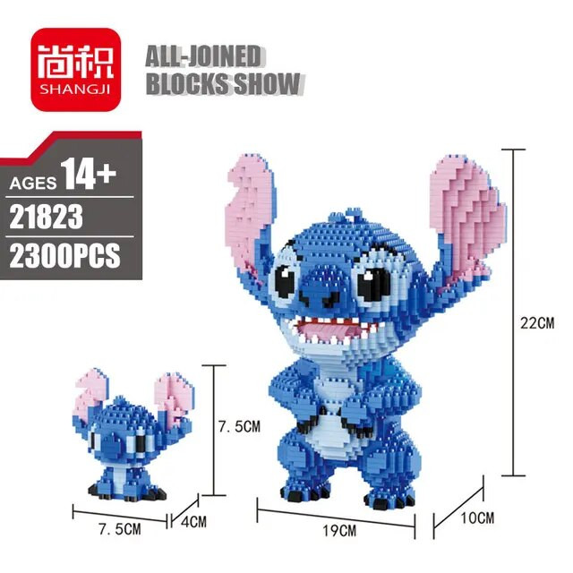 2300Pcs+ Mini Bricks Toys Stitch Diamond Building Block Micro Stitch ...