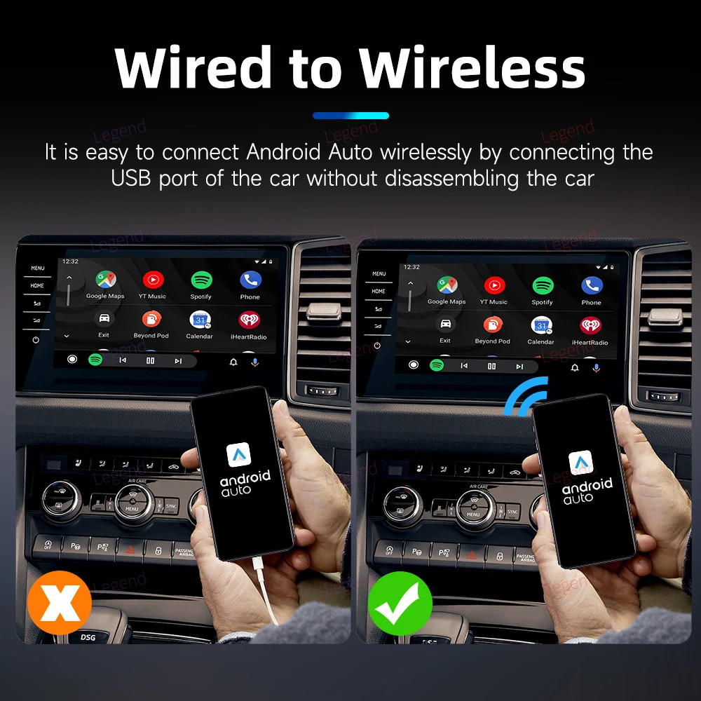 Newest Mini Android Auto Wireless Adapter USB Dongle Smart AI Box Car ...