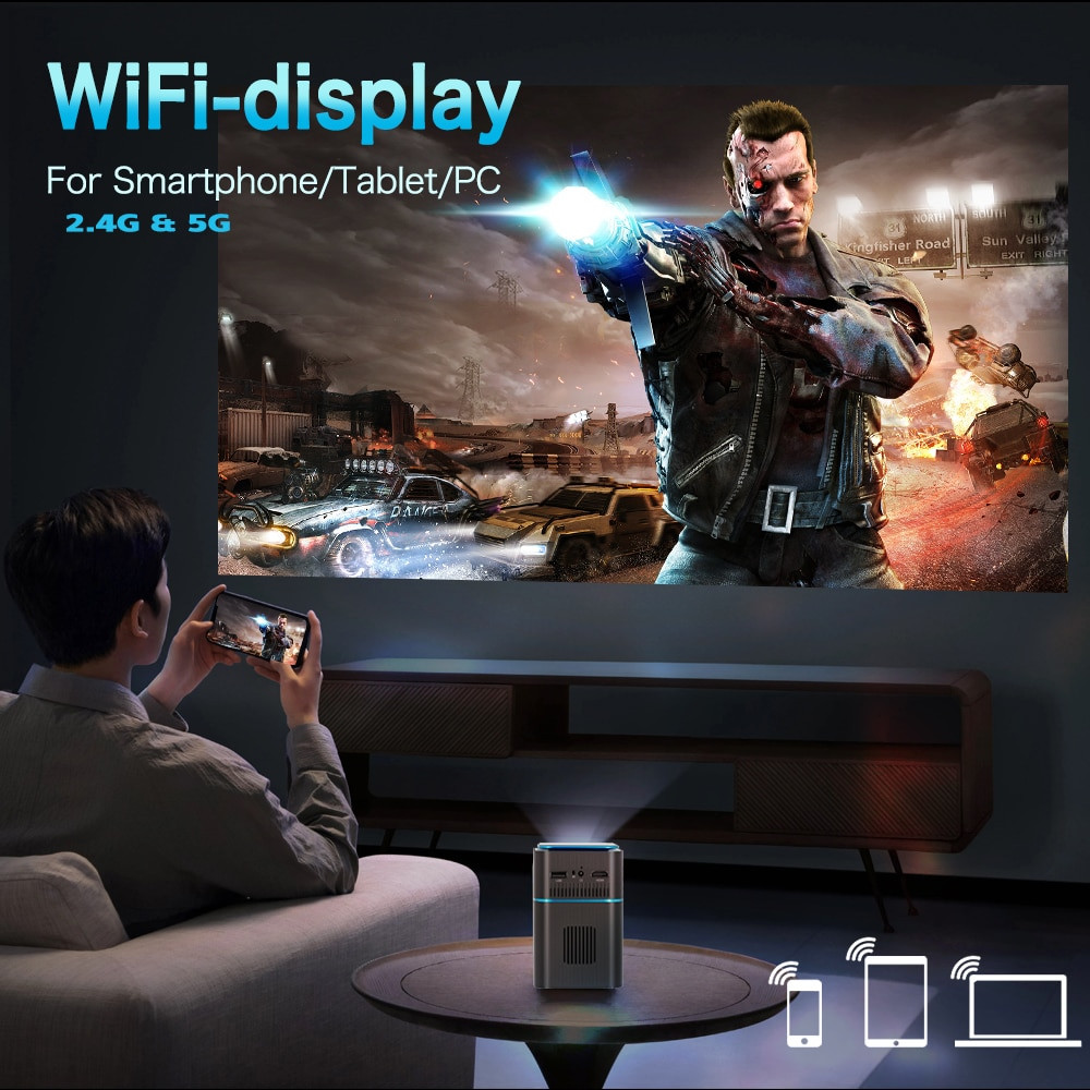 Wemi Mini Projector 4k Android 11.01080p 720 P 200ansi Dual Wifi - Pet ...