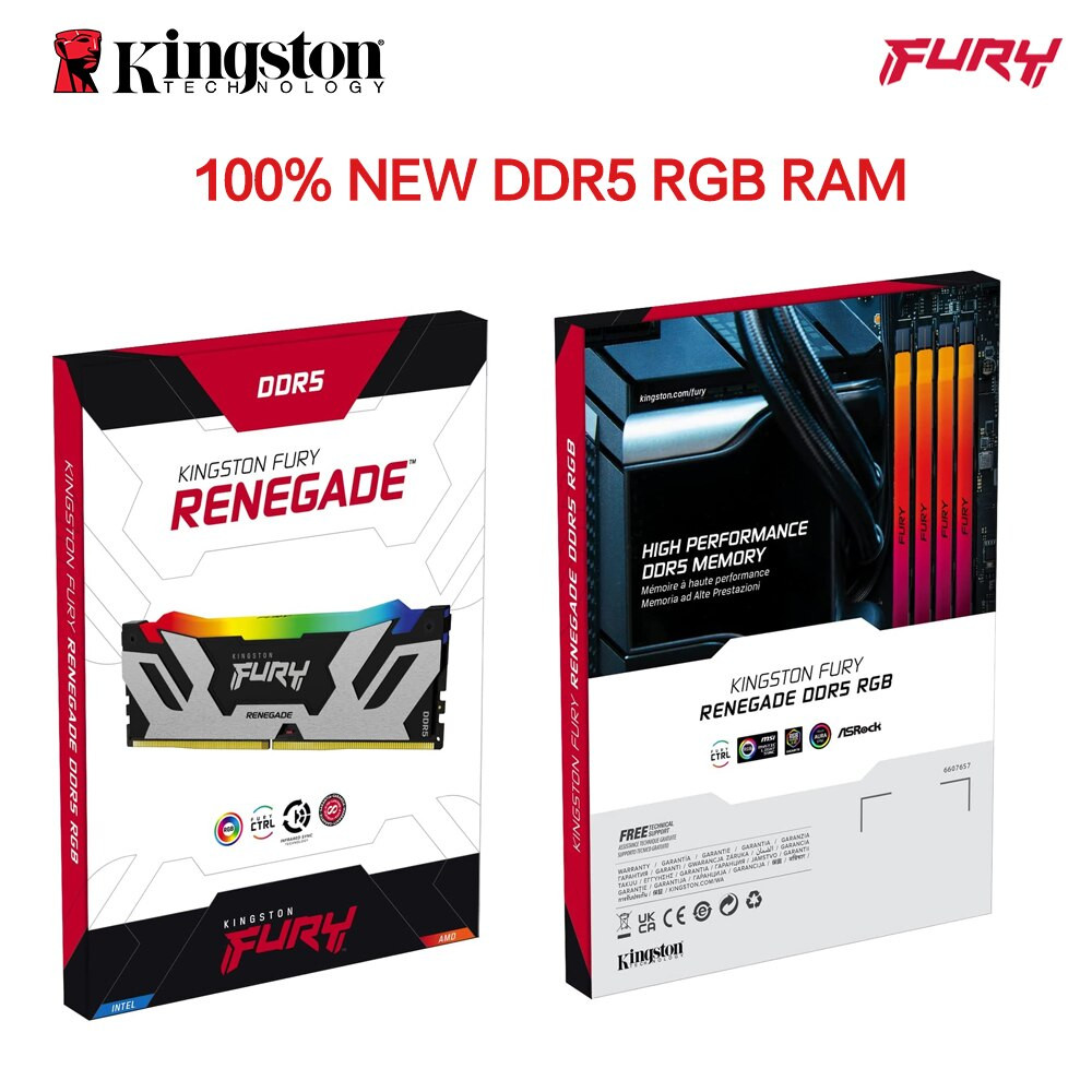 Kingston Fury Renegade DDR5 Memory DDR5 RGB 6000 6400 16G 32G LGA 1700 ...