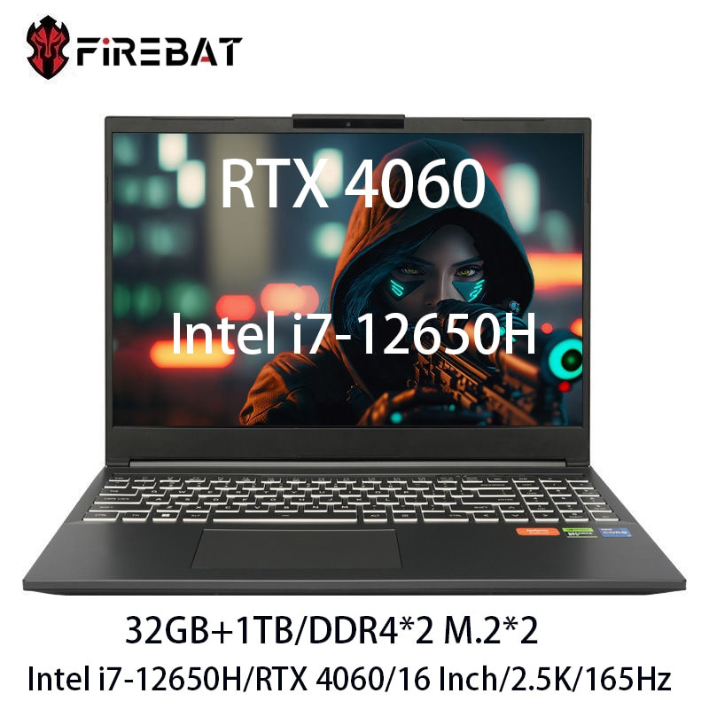 FIREBAT T5A 15.6 Inch AMD Ryzen 5 5600H RTX 3060 DDR4 M.2 32G RAM 512GB ...