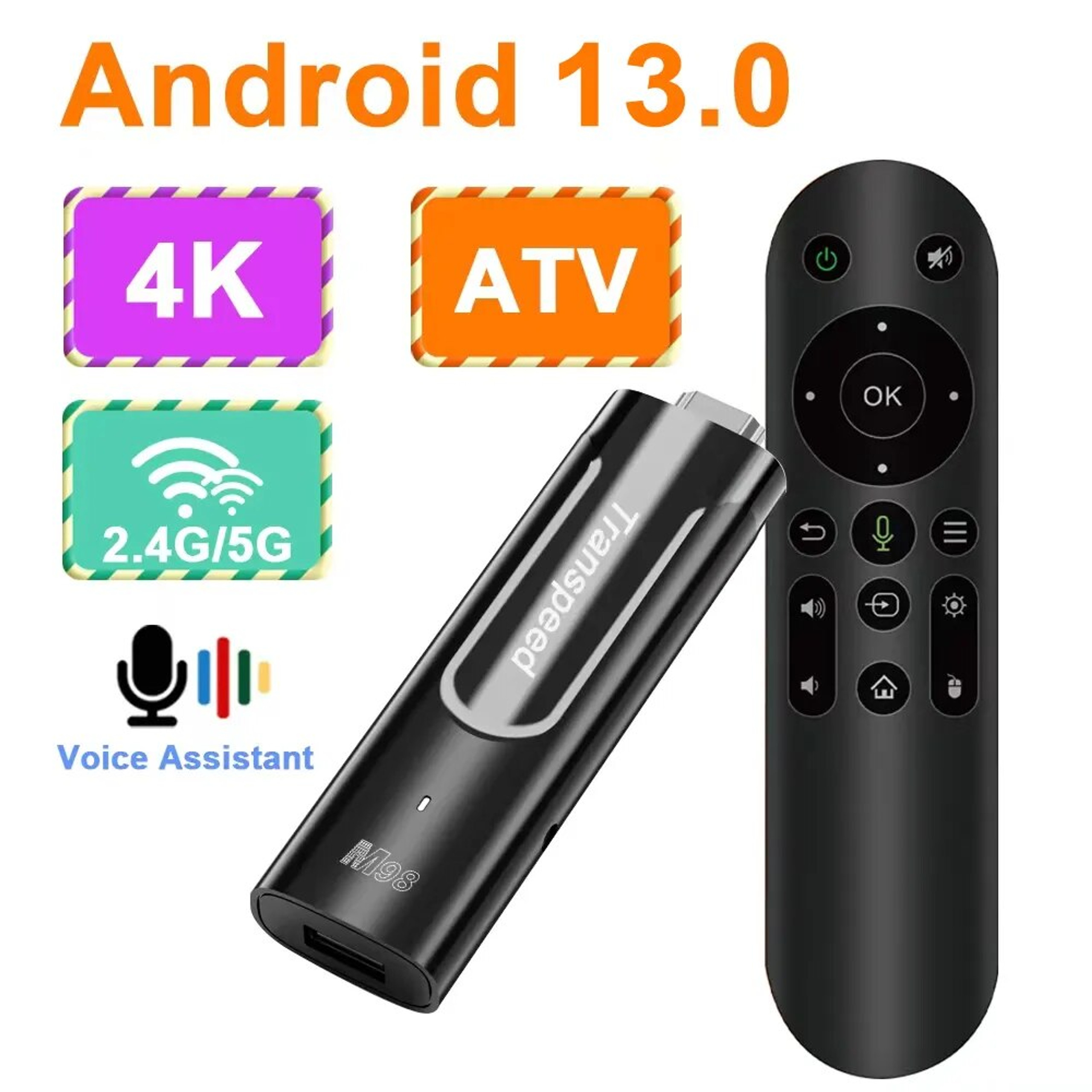 Transpeed Amlogic S905Y4 ATV Android13 TV Stick With TV - Pet Video Verify Supplies