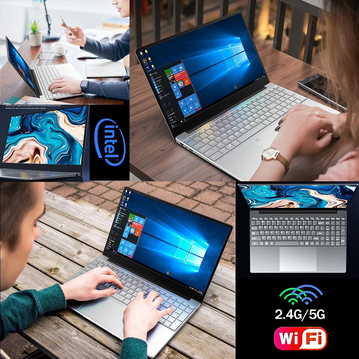 QMDZ Narrow Border 15.6-inch IPS Screen 16GB RAM 256GB 1TB SSD Intel ...