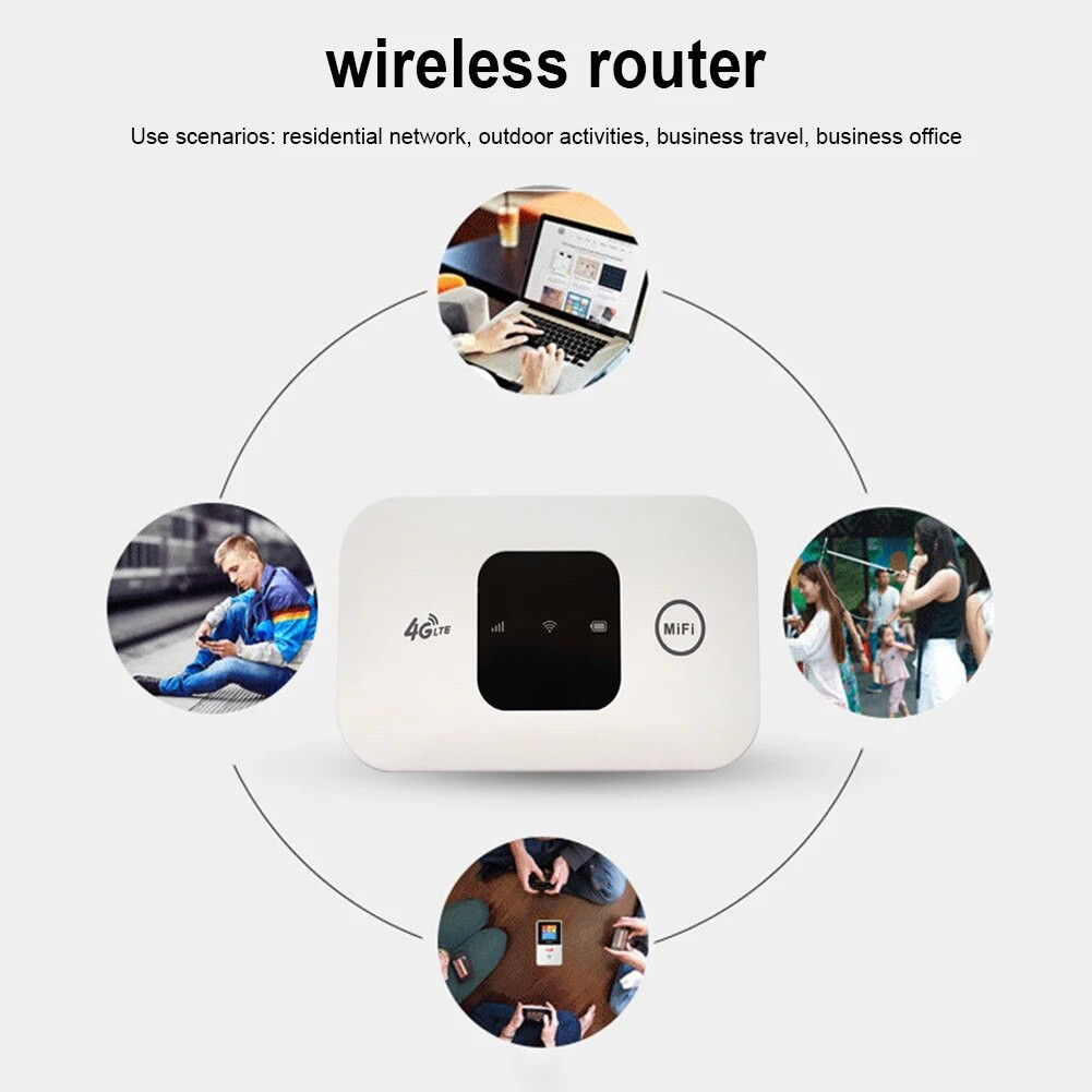 4G Pocket WiFi Router 2100mAh Mobile Hotspot with SIM Card Slot ...
