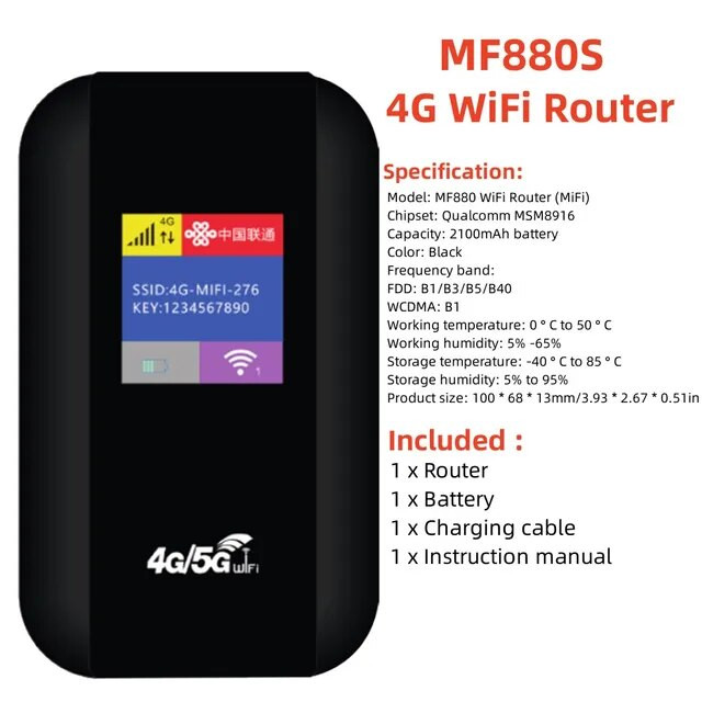 4G WIFI Router Card 4G LTE Wireless Router Mini Outdoor Hotspot Pocket ...