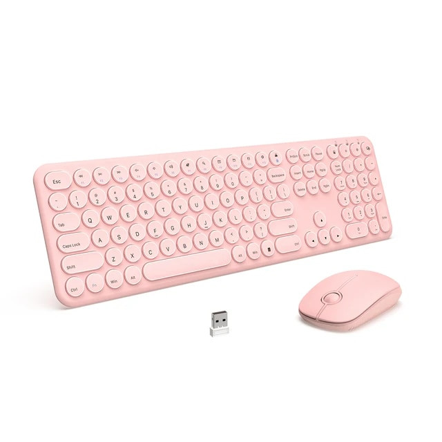 Jelly Comb Wireless Keyboard and Mouse Combo 2.4G Slim Ergonomic Quiet ...