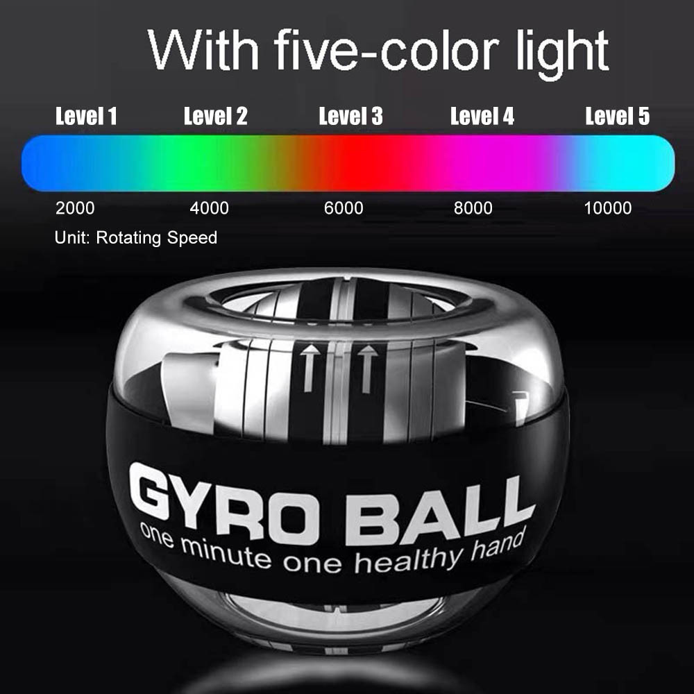 Gyroscope Powerball LED Gyro Power Wrists Ball Arm Exercise Force ...