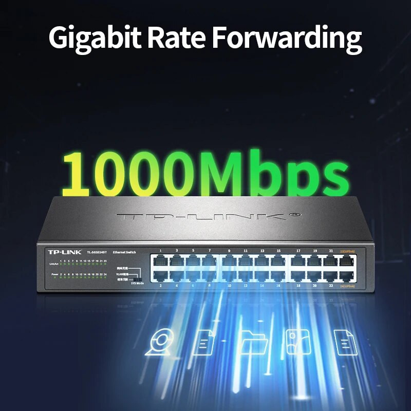 TP-LINK TL-SG1024DT Full-gigabit Network Monitoring 24-port Switch ...