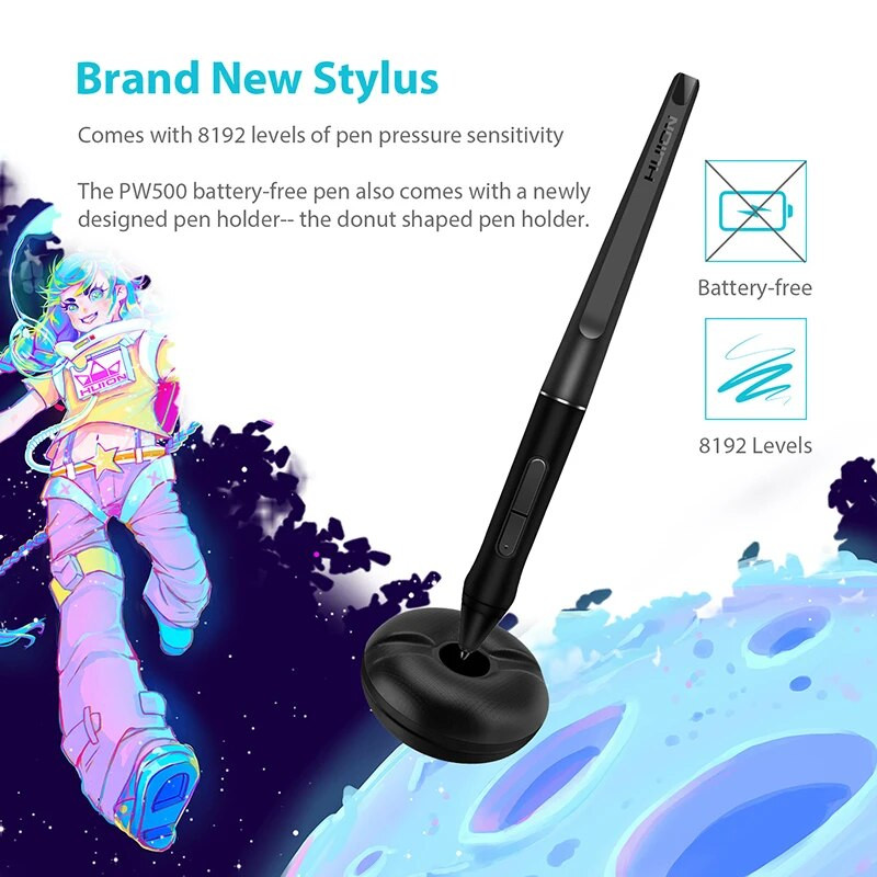 HUION KAMVAS Pro 22 Battery-Free Pen Display Monitor AG Glass Digital ...