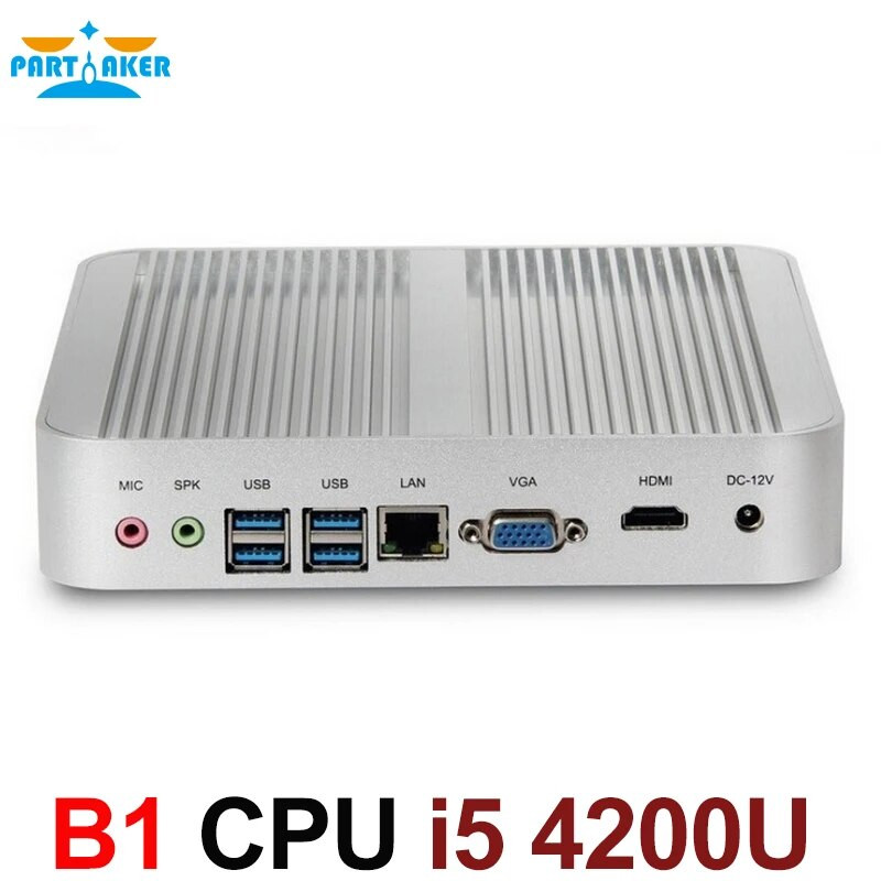 Fanless 4K HTPC TV Box Nuc Computer Barebone Mini PC I5 4200u with ...