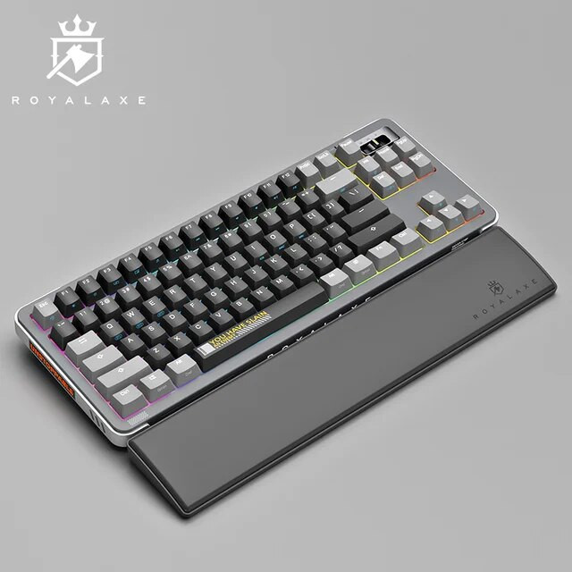 Royal Axe Y87 Mechanical Keyboard Switching Knob Dynamic RGB Three Mode ...