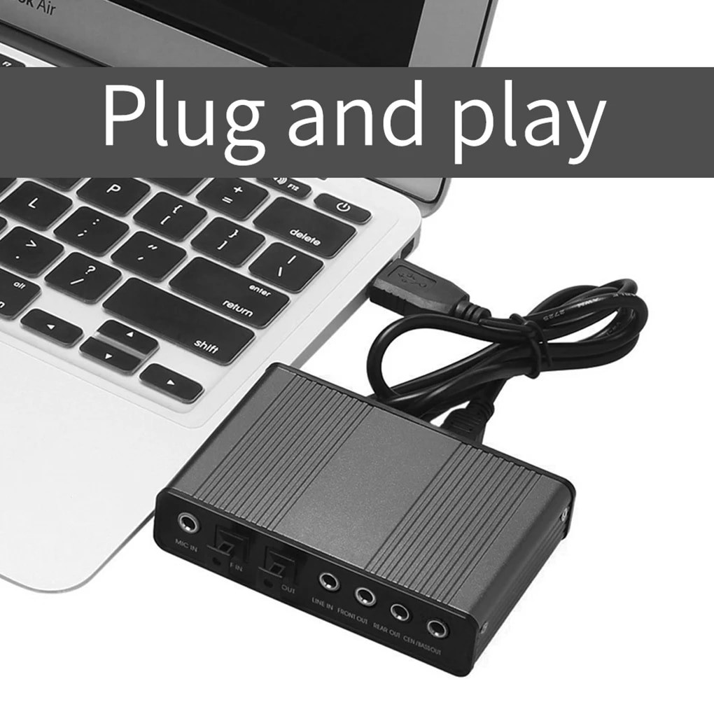 for Laptop Sound Card External New 6 Channel 5.1 Audio USB Optical ...