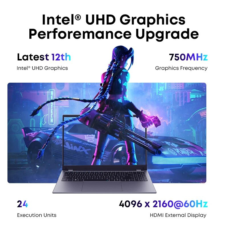 CHUWI GemiBook Plus Laptop Intel N100 Graphics for 12th Gen 15.6" 1920 ...