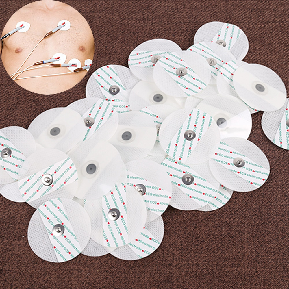 50 Pieces Disposable ECG Electrodes Medical Electrode Patch EKG ...