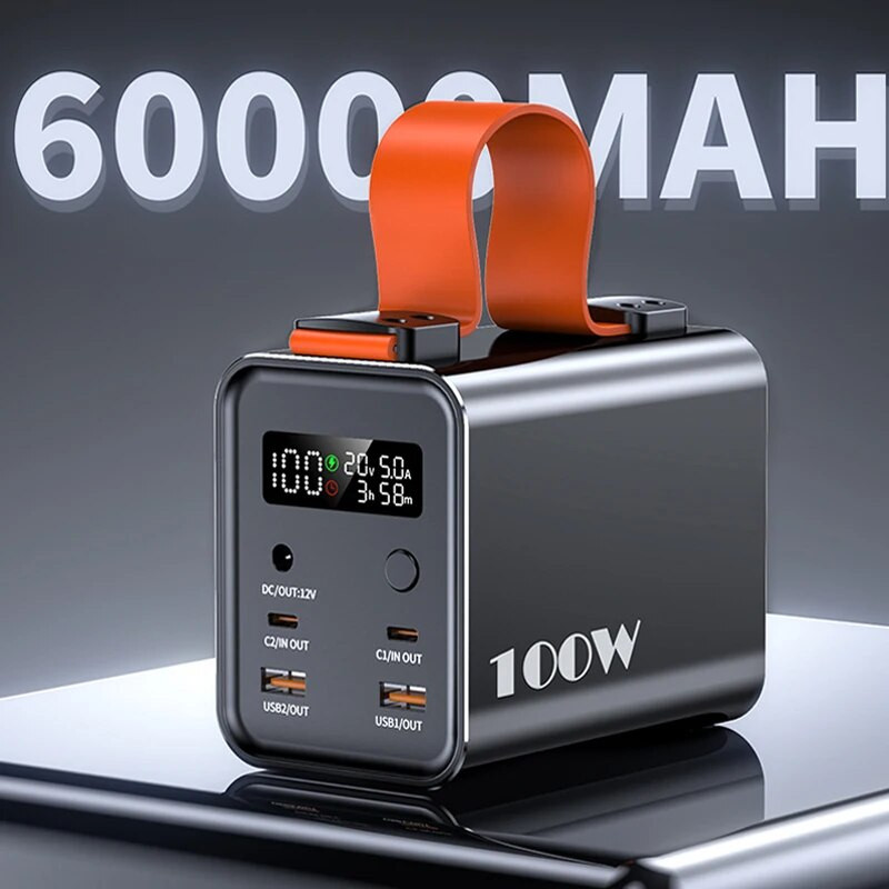Real 60000mAh PD100W Outdoor Power Bank Portable power station External ...