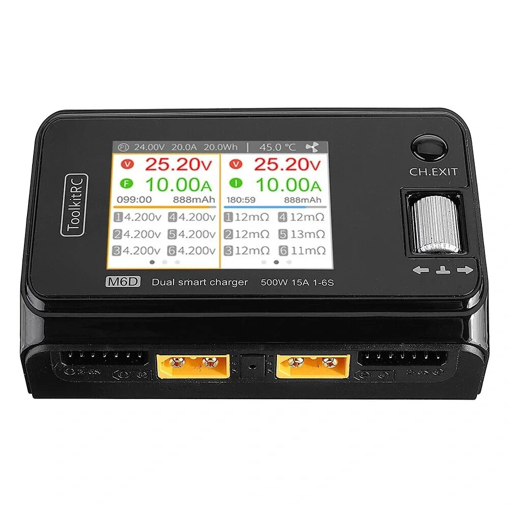 ToolkitRC M6dac Dual Channel Smart Lipo Battery Charger Discharger AC ...