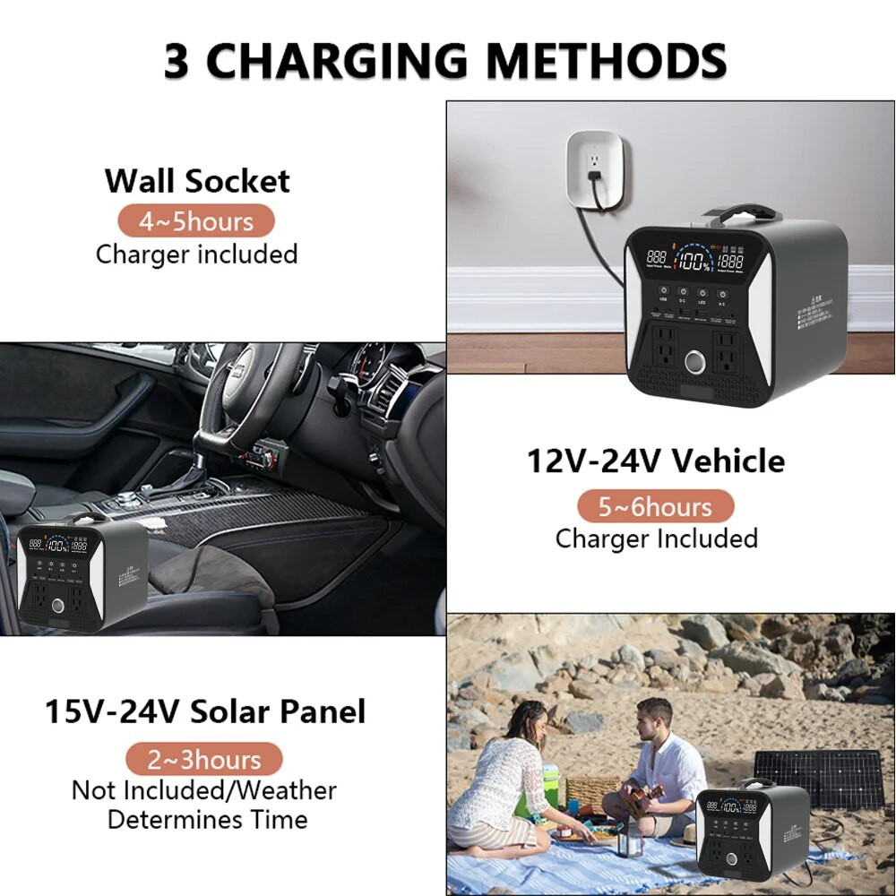 2000W Rechargeable Power Bank 220V 1000W Fast Charge Portable Power ...