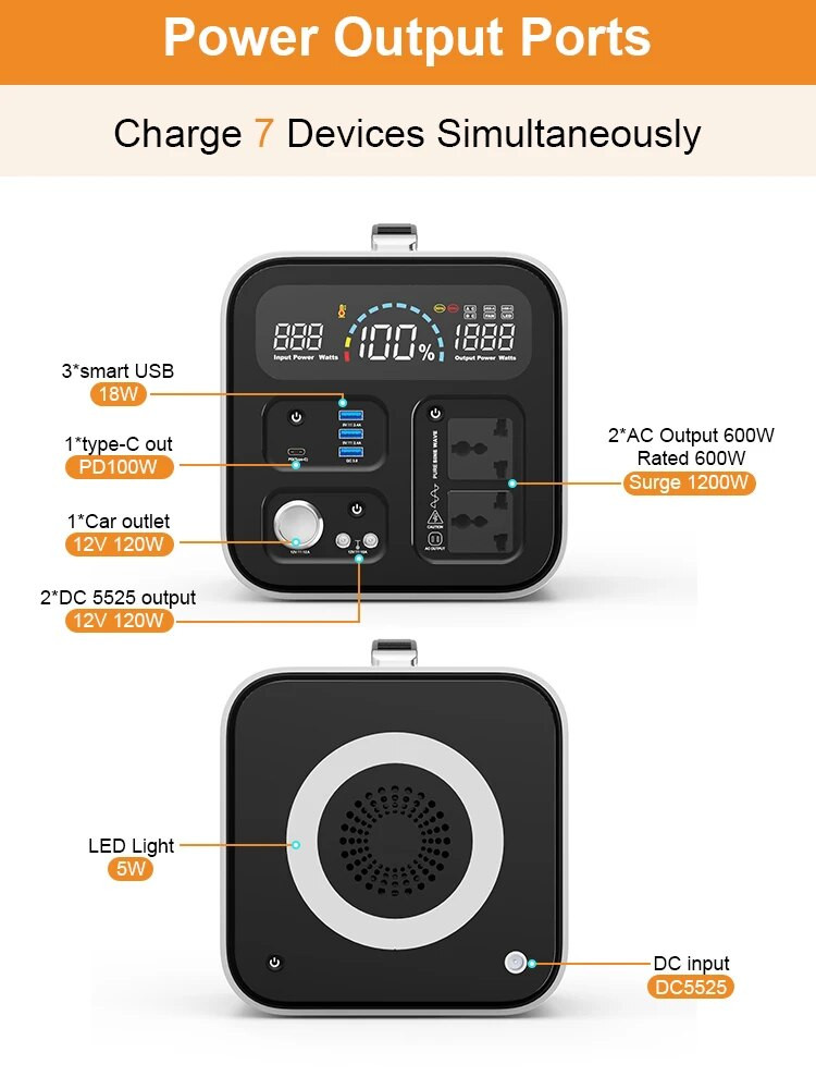2000W Rechargeable Power Bank 220V 1000W Fast Charge Portable Power ...