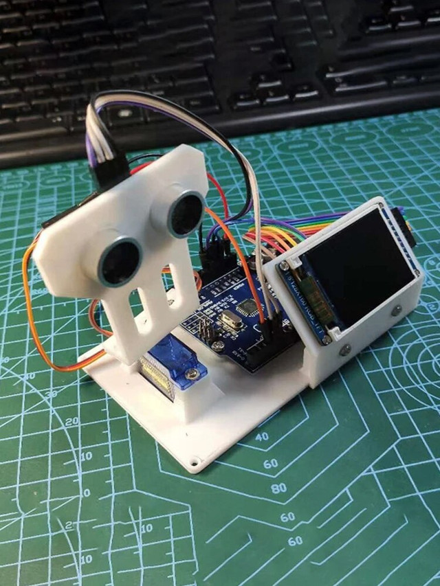 3d Printing Mini Radar Detection Robot With 18 Tft Screen To Ultrasonic Radar For Arduino Robot