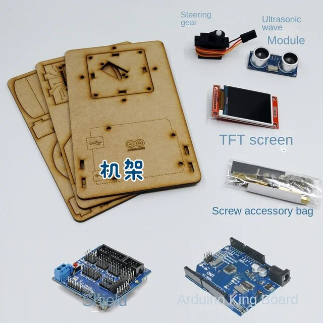 3d Printing Mini Radar Detection Robot With 18 Tft Screen To Ultrasonic Radar For Arduino Robot