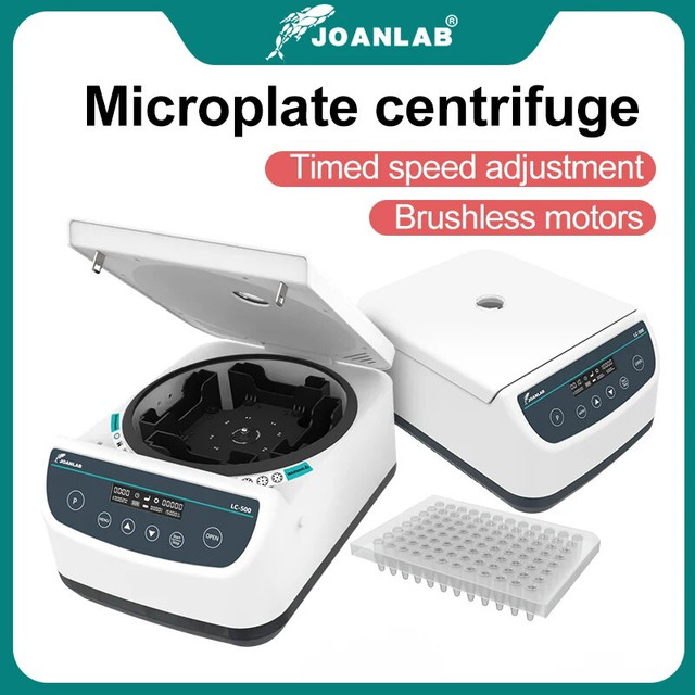JOANLAB Microplate Centrifuge Medical Benchtop Low Speed Digital Display Laboratory 96 well ...