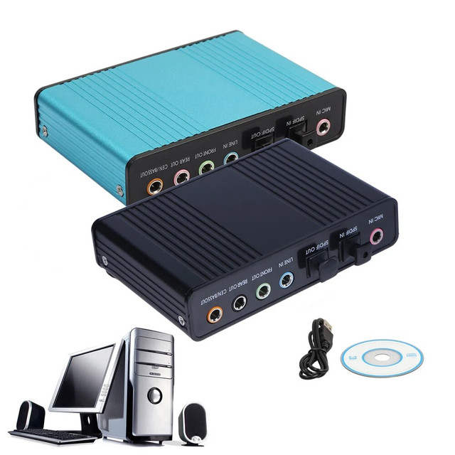 for Laptop Sound Card External New 6 Channel 5.1 Audio USB Optical ...
