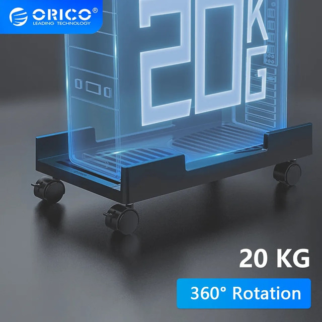 Mobile CPU Computer Tower Desktop Bracket with Rolling Caster Wheels ...