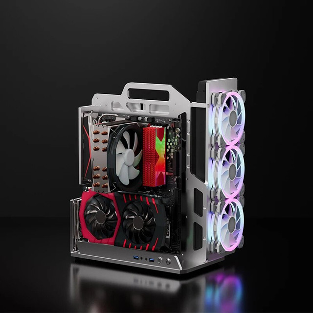 All Open Chassis ATX Computer Gaming Case Aluminum Metal MATX ITX PC ...