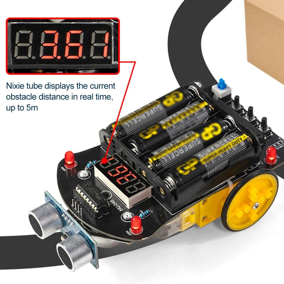 51 MCU smart car ultrasonic obstacle avoidance car tracking ranging ...