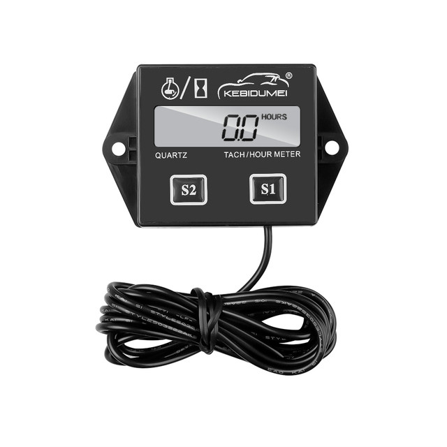 Waterproof Digital Engine Tach Hour Meter Tachometer Gauge Engine RPM ...