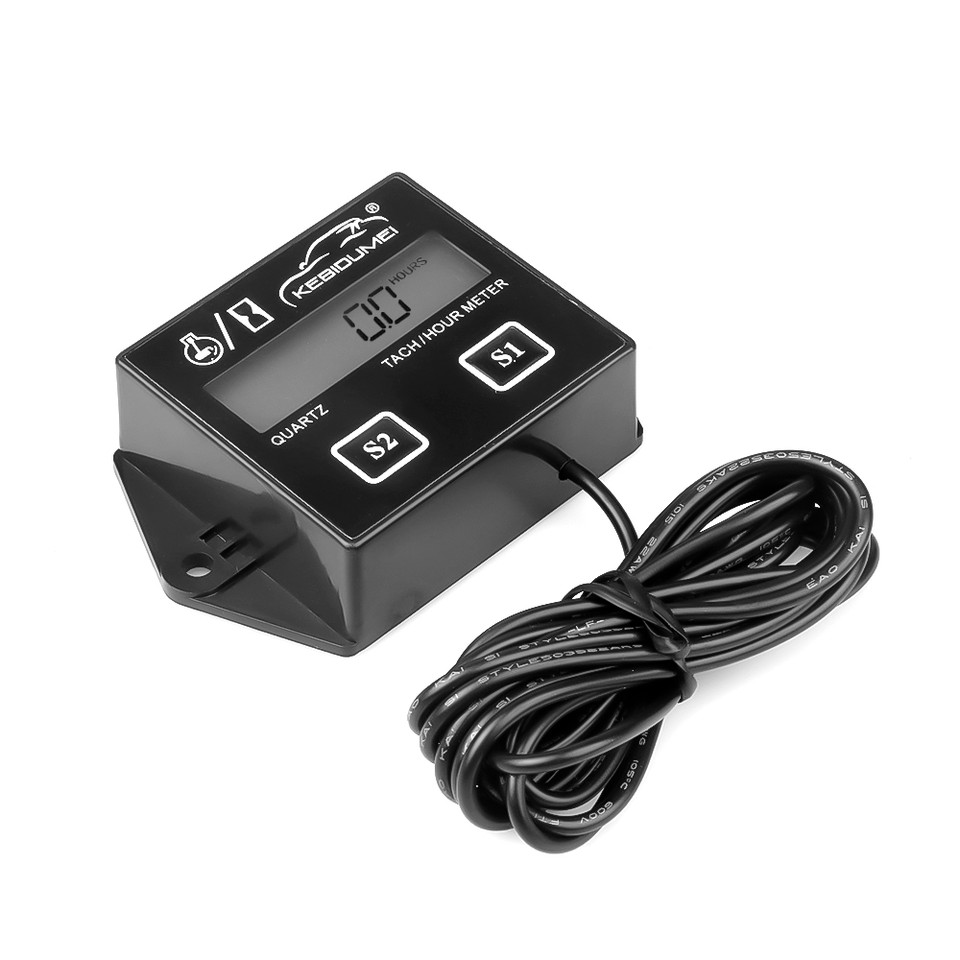Waterproof Digital Engine Tach Hour Meter Tachometer Gauge Engine RPM ...