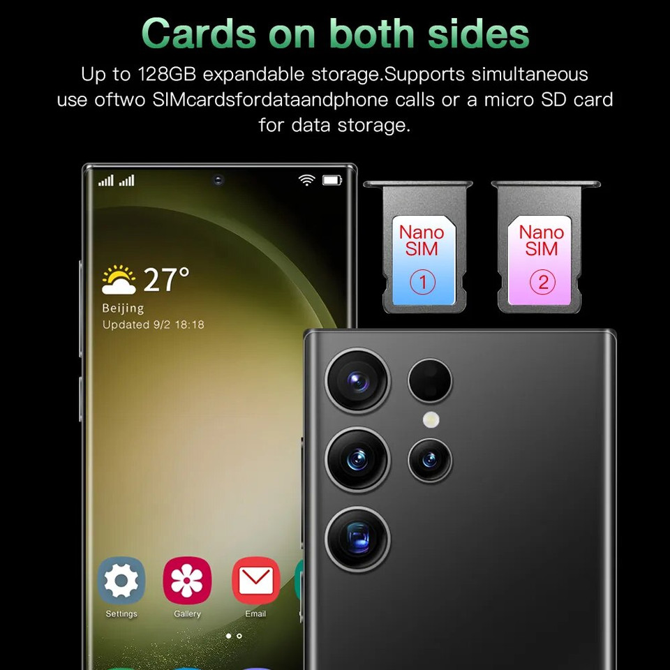 S23Ultra 5G Smartphone 7.3 inch original 6800mAh Mobile Phone 16GB+1TB ...