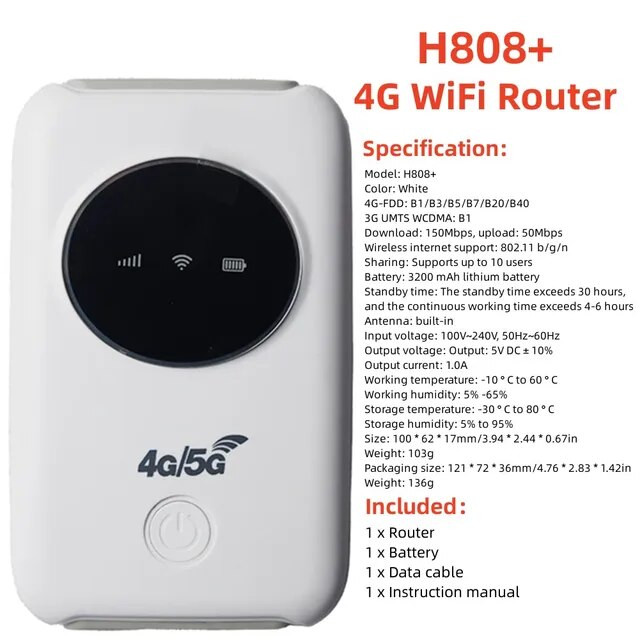 4G WIFI Router Card 4G LTE Wireless Router Mini Outdoor Hotspot Pocket ...