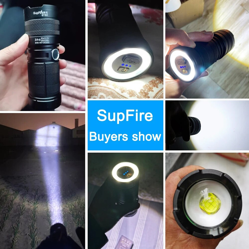 SuperFire GT60 powerful long range flashlight 2600 Lumens Super Bright ...
