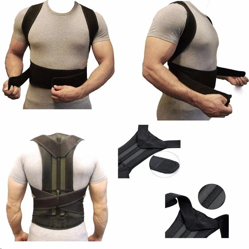 Male Female Adjustable Magnetic Posture Corrector Sports Safety Back ...