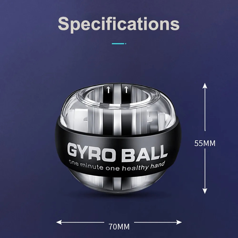 Gyroscope Powerball LED Gyro Power Wrists Ball Arm Exercise Force ...