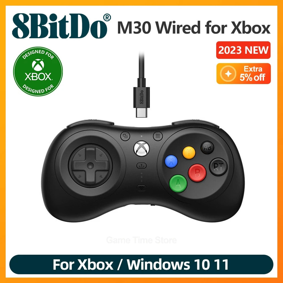 8BitDo-M30 Wired Gamepad,USB Game Controller Plug-and-play for Xbox Series X, Xbox Series S ...