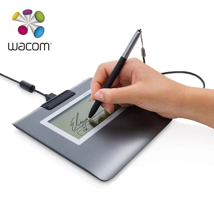 Wacom STU-430 Monochrome LCD Signature Pad Set 4.5 Inch Dark Gray 1 ...